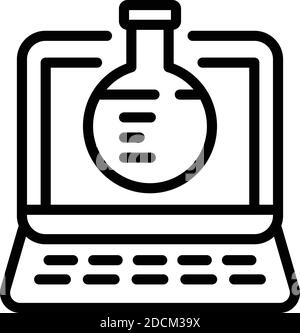 Calculator scientist icon outline vector. Lab research. Genetic dna ...