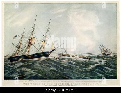 Wreck of the Steamship 'San Francisco' disabled on her voyage home from ...