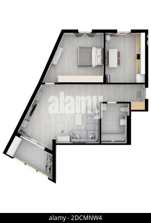 House Floor Plan elevation 3d. Floor plan. Color floor plan. Floor plan ...