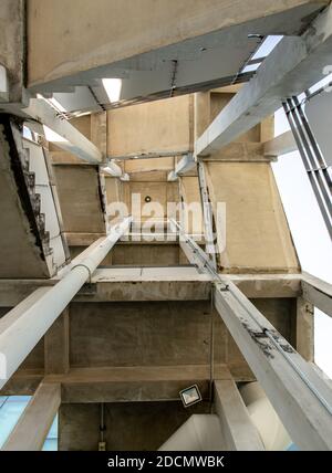 Emergency Fire Concrete Staircase. Concrete Stairs with Sunlight. Exit ...