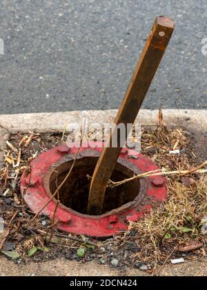 Broken fire hydrant Stock Photo - Alamy