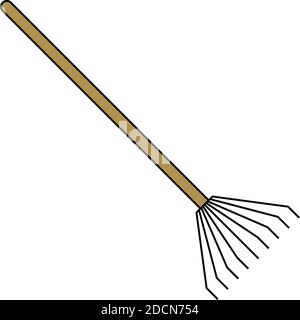 Rake Icon. Editable Outline With Color Fill Design. Vector Illustration ...
