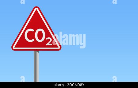 CO2 warning traffic sign frame. Vector illustration Stock Vector Image ...