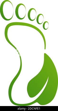 Ecological footprint symbol green outline icon vector illustration ...