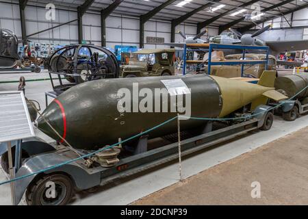 A tallboy bomb designed by Barnes Wallis and carried by Lancaster ...