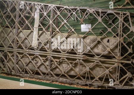 The exposed wing of a WWII Vickers Wellington bomber (the geodetic ...