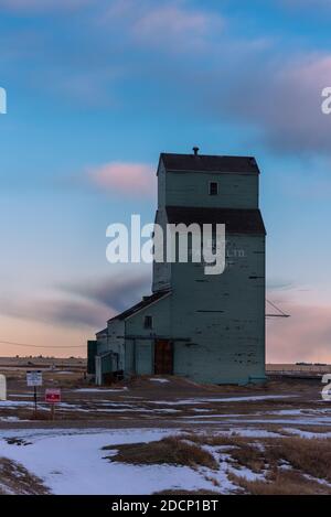 Brant, Alberta - November 21, 2020: Brant's old Alberta Wheat Pool ...