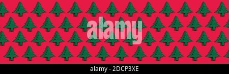 Christmas isometric pattern, long banner. Minimal composition made of ...