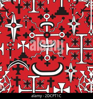 Seamless pattern with fantasy cross and baroque patterns, gothic and ...