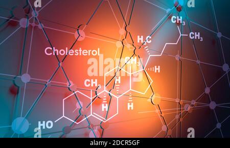 Chemical molecular formula of cholesterol. Infographics illustration ...