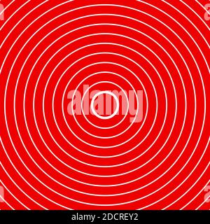 Red concentric ripple circles. Sonar or sound wave rings. Epicentre ...