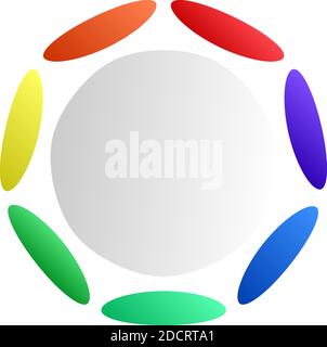 Rainbow Color Circle Chart Info Graphic, Vector Illustration Stock ...