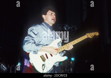 Charlie Burchill guitarist with Simple Minds on stage in Rome Stock ...