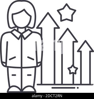 personal achievements line icon, outline symbol, vector illustration ...