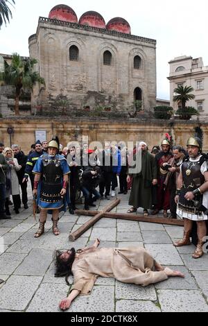 Holy Week in Palermo PALERMO, ITALY - APRIL 17: Procession of the ...