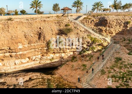 Bimmah sink hole, a water-filled depression in the limestone of eastern ...