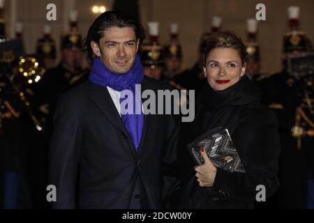 Gauthier Capucon and his wife Delphine Borsarello arriving for a state ...