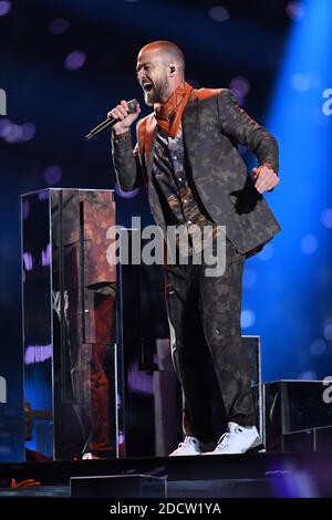 Justin Timberlake performs during the Pepsi Super Bowl LII Halftime ...