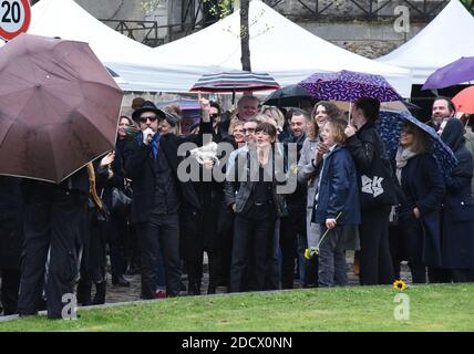 Izia Higelin, Arthur H, Ken Higelin during the funeral of Jacques ...
