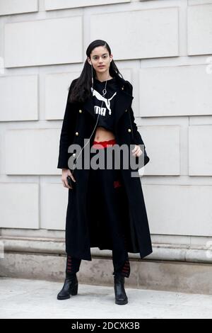 Street style, model after Delpozo Fall-Winter 2018-2019 show held at ...