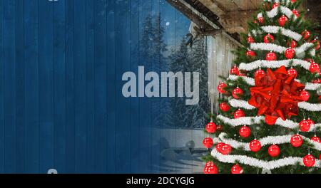 Holidays Christmas Tree with Left Side Copy Space Stock Photo - Alamy