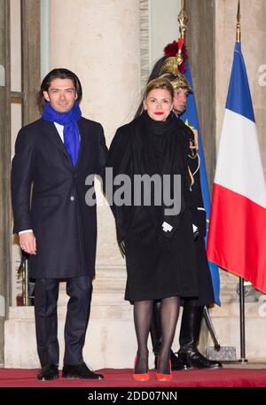 Gauthier Capucon and his wife Delphine Borsarello arriving for a state ...