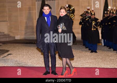 Gauthier Capucon and his wife Delphine Borsarello arriving for a state ...