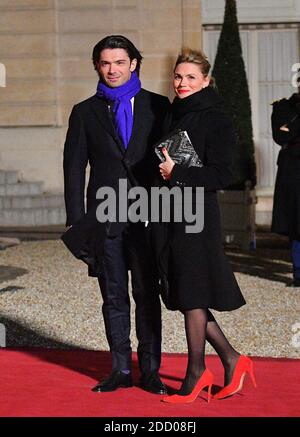 Gauthier Capucon and his wife Delphine Borsarello arriving for a state ...