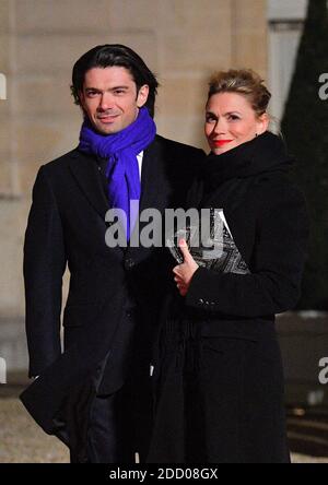 Gauthier Capucon and his wife Delphine Borsarello arriving for a state ...