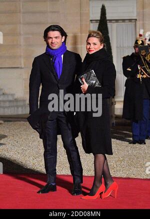 Gauthier Capucon and his wife Delphine Borsarello arriving for a state ...