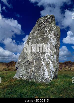 St Breock Downs Monolith Bronze Age Standing Stone & Wind Turbine North ...