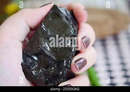 Large Rough Jet. Black healing crystal. Solid Jet crystal from Russia ...