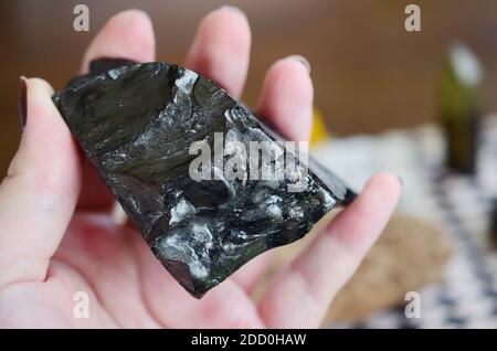 Large Rough Jet. Black healing crystal. Solid Jet crystal from Russia ...