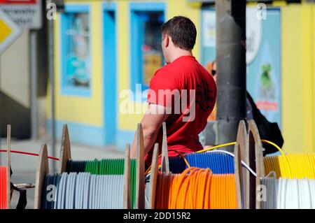 fiber optic cables for online communication, telecommunications ...