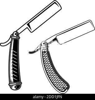 Barber shop logo with razors. Vector illustration Stock Vector Image ...
