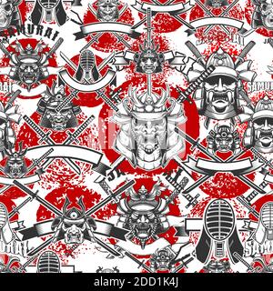 Seamless pattern with katana weapon. Ninja weapon. Samurai equipment ...