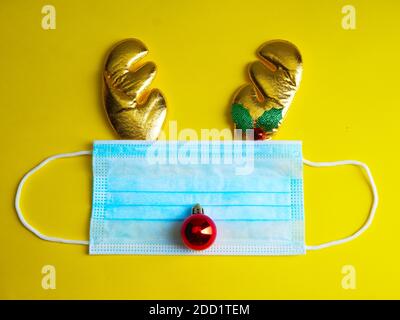 Festive Christmas reindeer made with surgical mask and Christmas ...