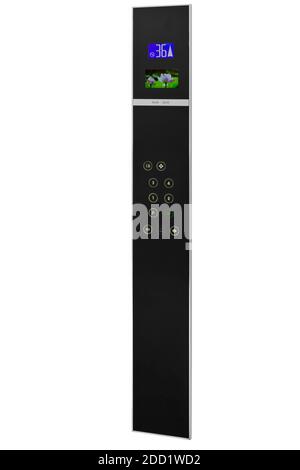 Button panel inside the elevator on white background Stock Photo - Alamy
