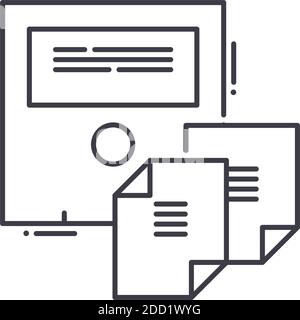 Database sheet icon outline vector. Crm data. Software platform Stock ...