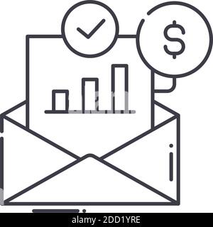earned income line icon, outline symbol, vector illustration, concept ...