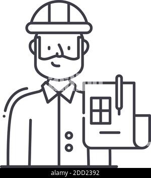 Civil Engineer Profile Icon Set. Editable Flat Vector Illustration ...