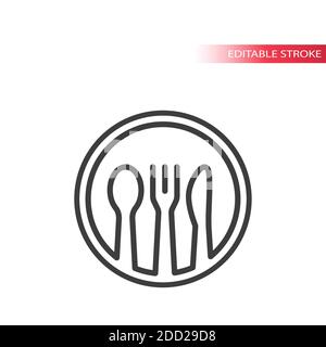 Plate, fork and knife icon vector food symbol Stock Vector Image & Art ...