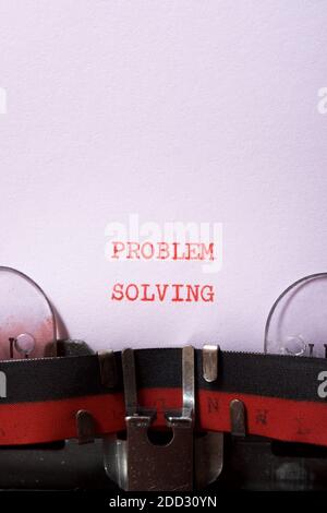 Problem solving phrase written with a typewriter Stock Photo - Alamy