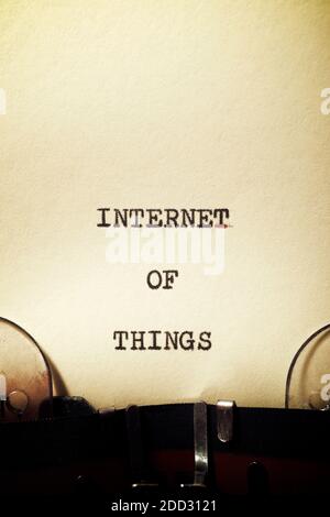 Internet of things phrase written with a typewriter Stock Photo - Alamy