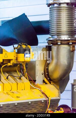 Flexible tubular exhaust pipe. Engine Exhaust Compensator Stock Photo ...