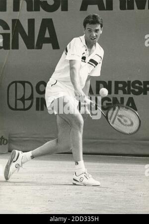 Italian tennis player Omar Camporese and his wife Ludovica Viscardi ...
