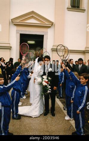 Italian tennis player Renzo Furlan's wedding, 1990s Stock Photo - Alamy