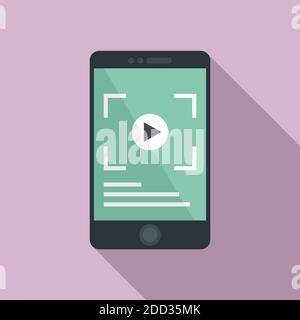Smartphone screen recording icon. Flat illustration of smartphone ...