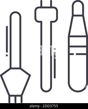 Otoscope outline vector icon. Thin line black otoscope icon, flat ...