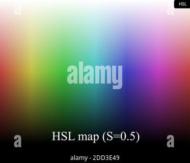 A scale black to bright color gradation pattern row of mix color RGB ...